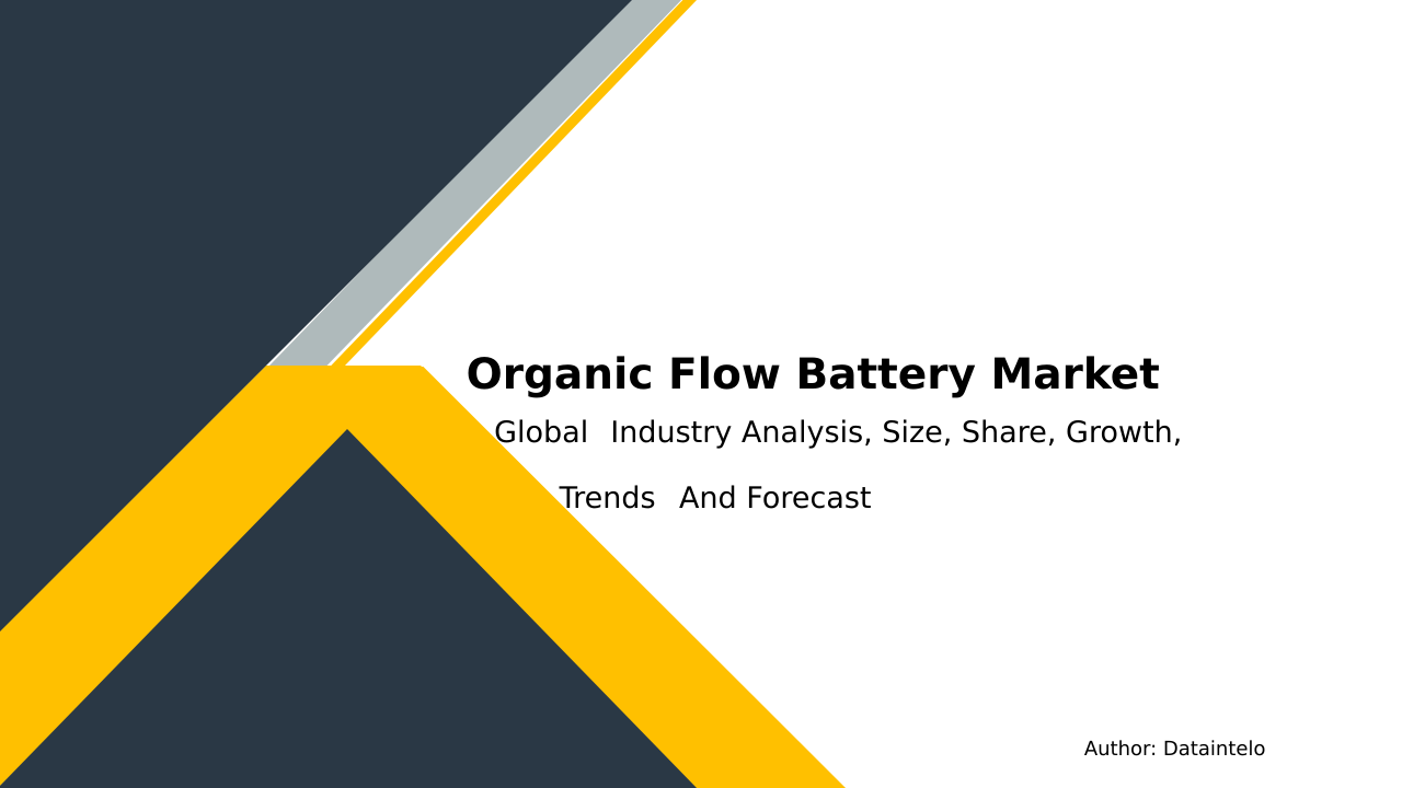 Organic Flow Battery Market Report Global Forecast From 2025 To 2033